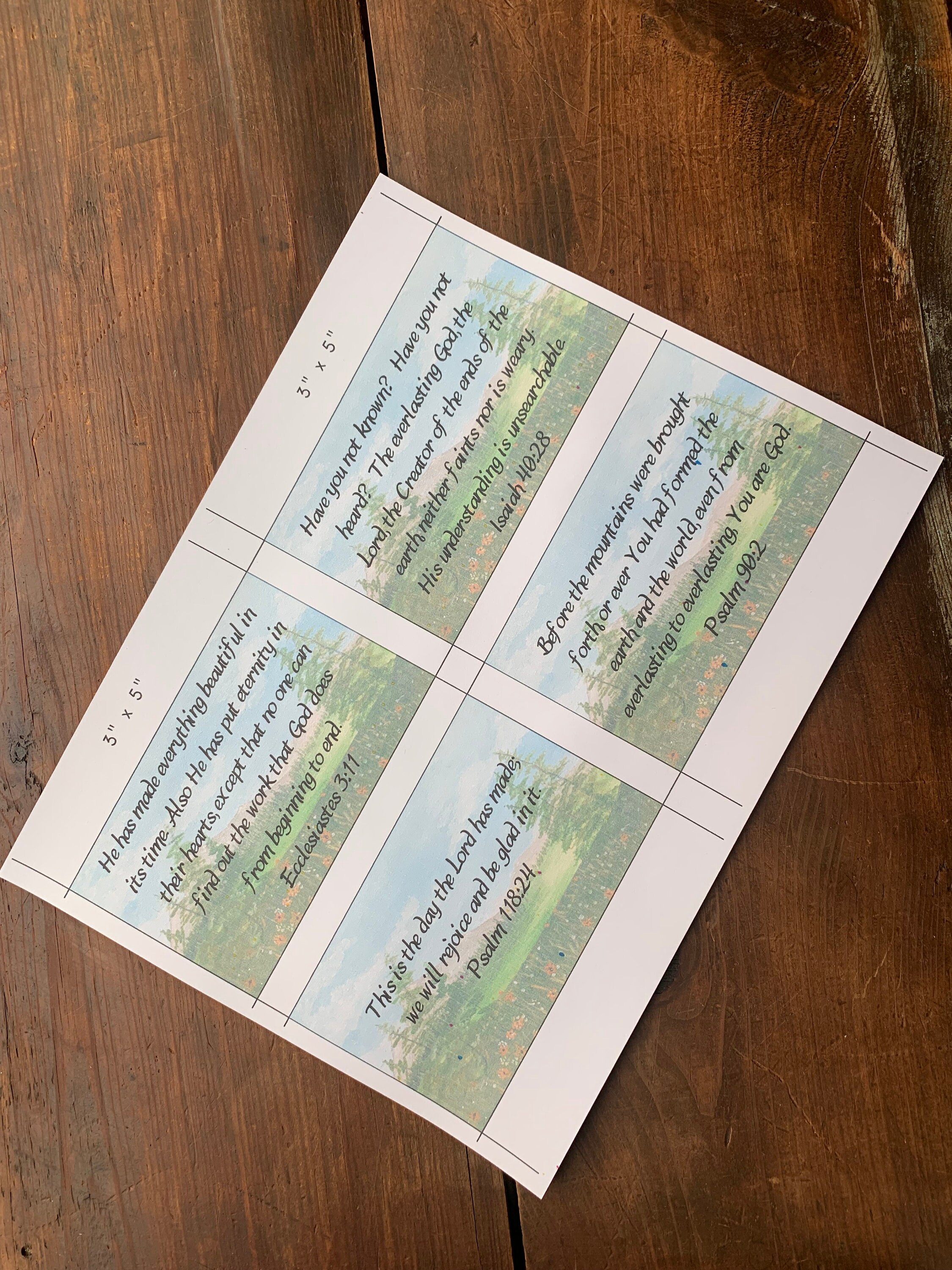 Bible Verse Cards 52 Printable Our Creator and Creation Flashcard NKJV ...