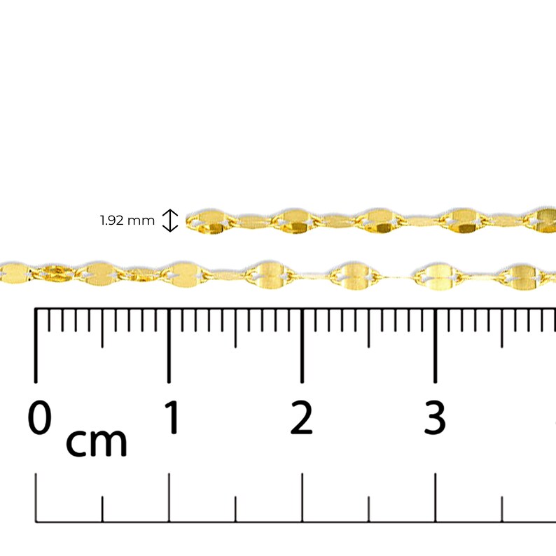 10K SOLID GOLD PERMANENT Chain Twisted Buckle Chain by Inch 1.92mm. Non ...