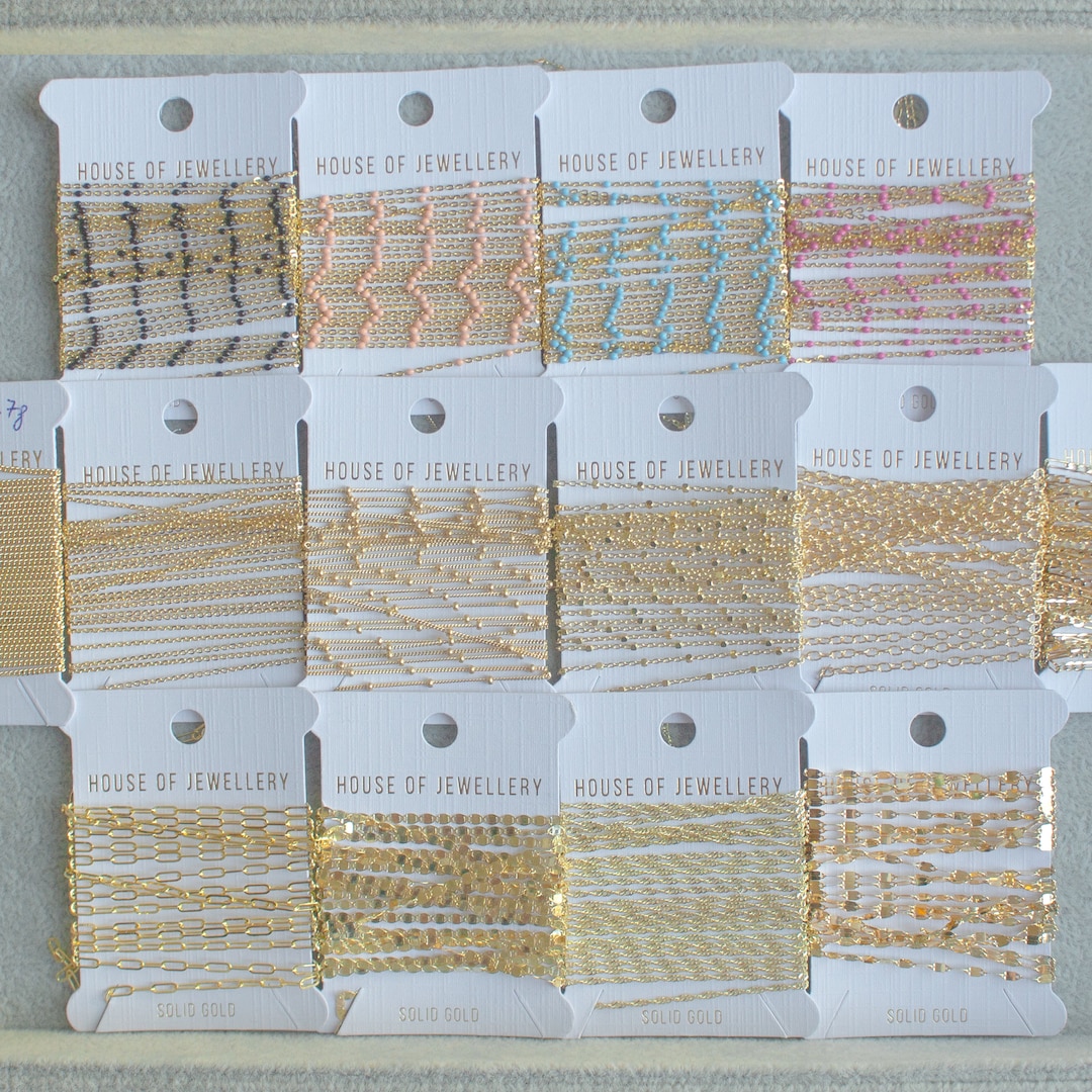 SOLID GOLD PERMANENT Chain Combo by Inch. Waterproof. Non Tarnish ...