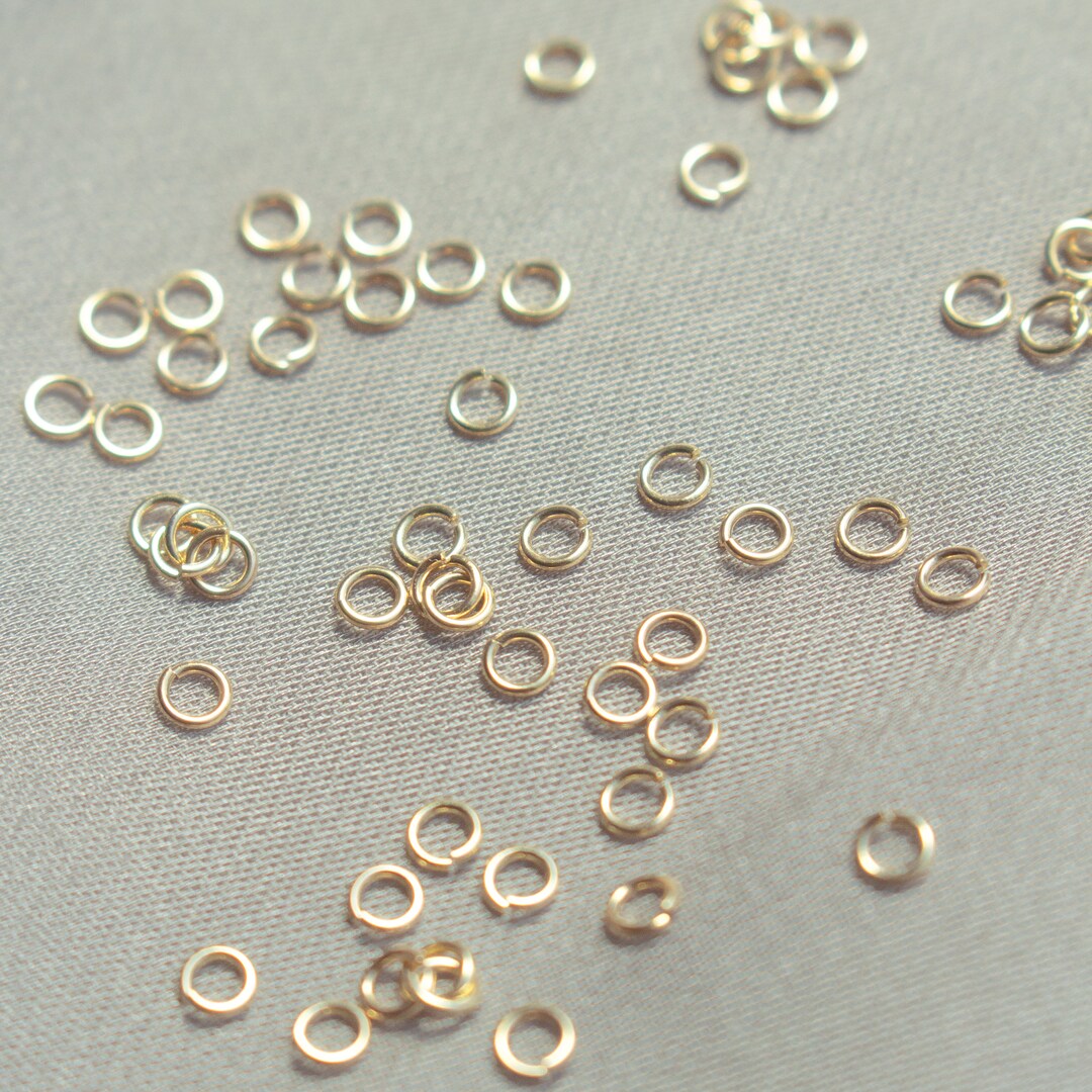 10K Solid Gold Jump Rings for Permanent Bracelet Gauge 24 - Etsy