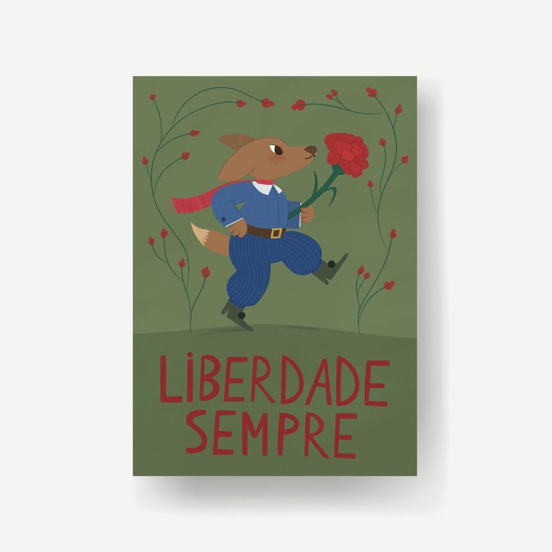 Liberdade Sempre A4 Illustration Print 25 De Abril Freedom Democracy ...
