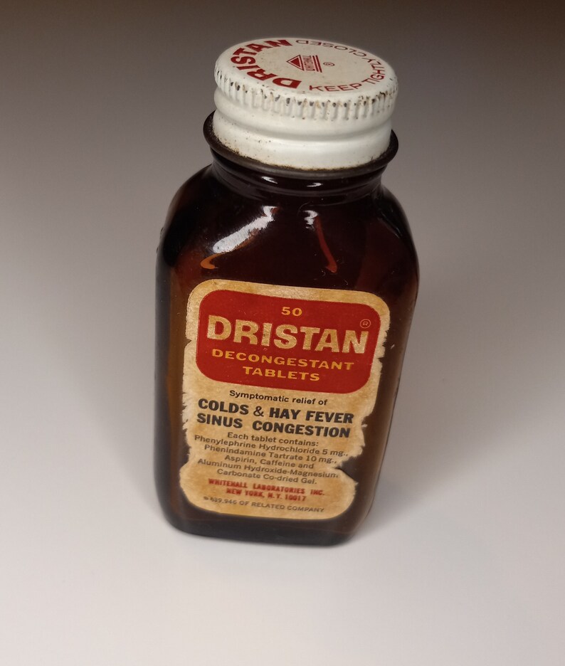 Vintage Dristan Bottle Brown Glass Medicine Bottles Decongestant - Etsy