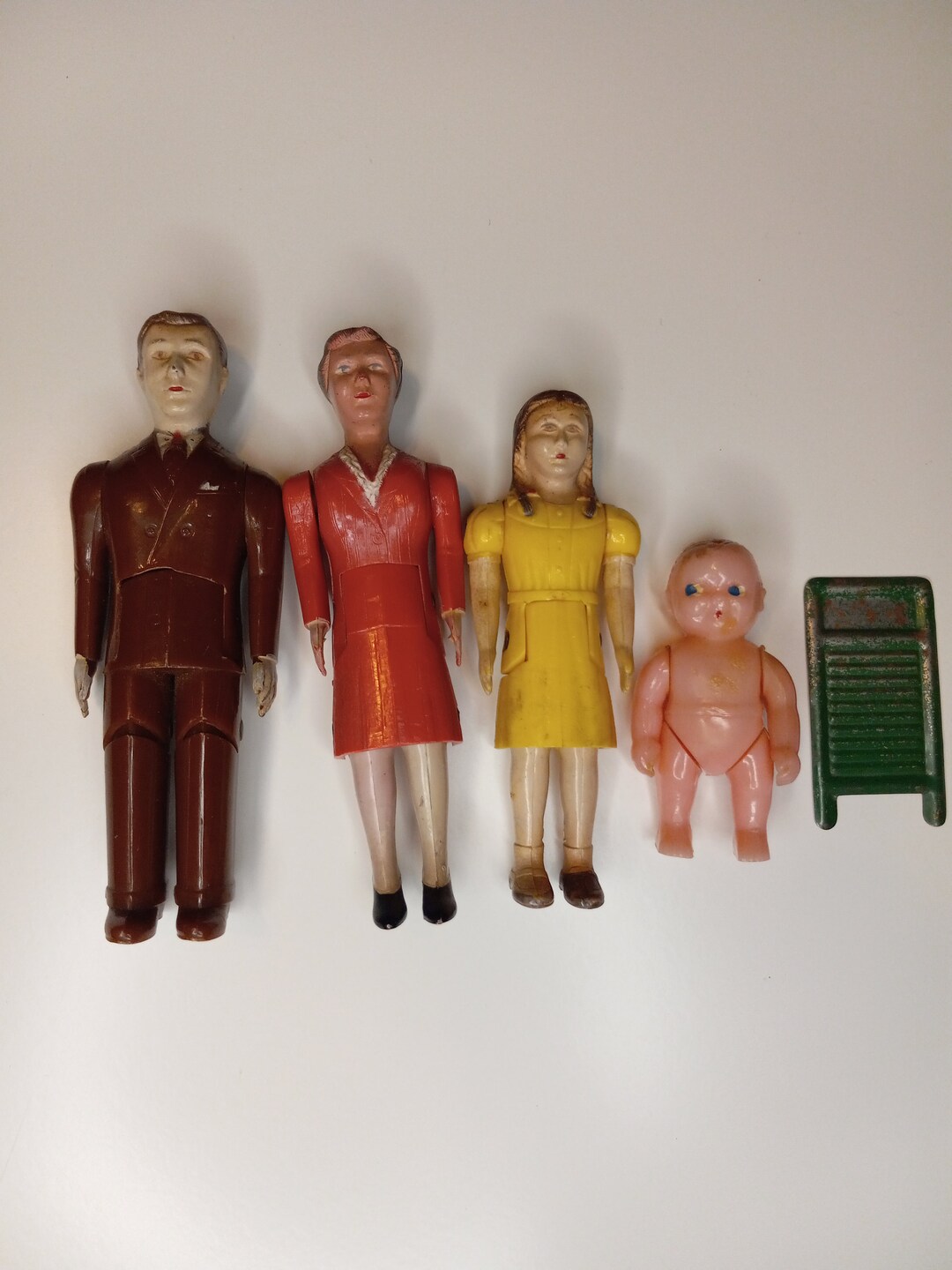 Vintage Renwal Dollhouse Dolls Jointed Family Man Woman Sister - Etsy