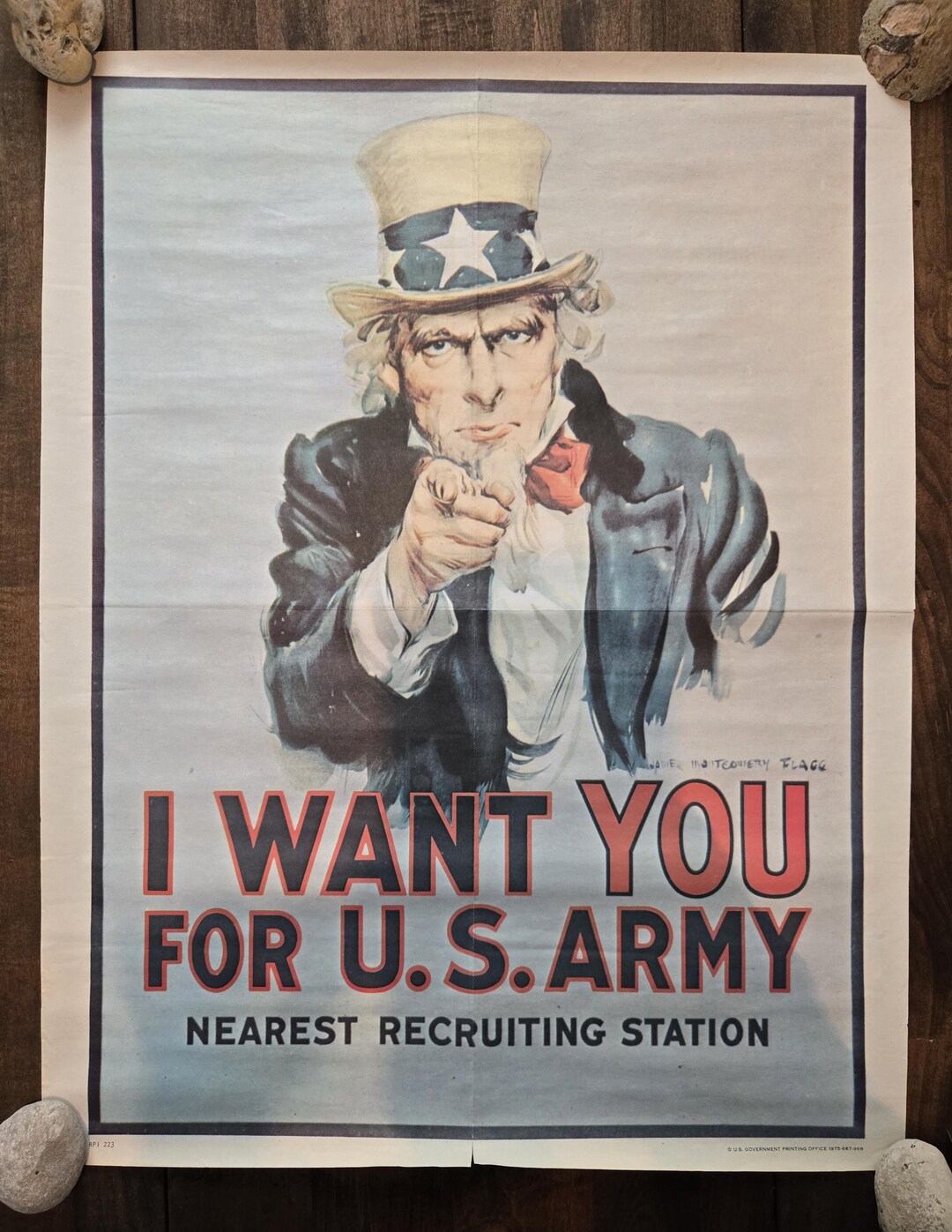 1975 I Want You for US ARMY Uncle Sam Recruitment Poster James ...