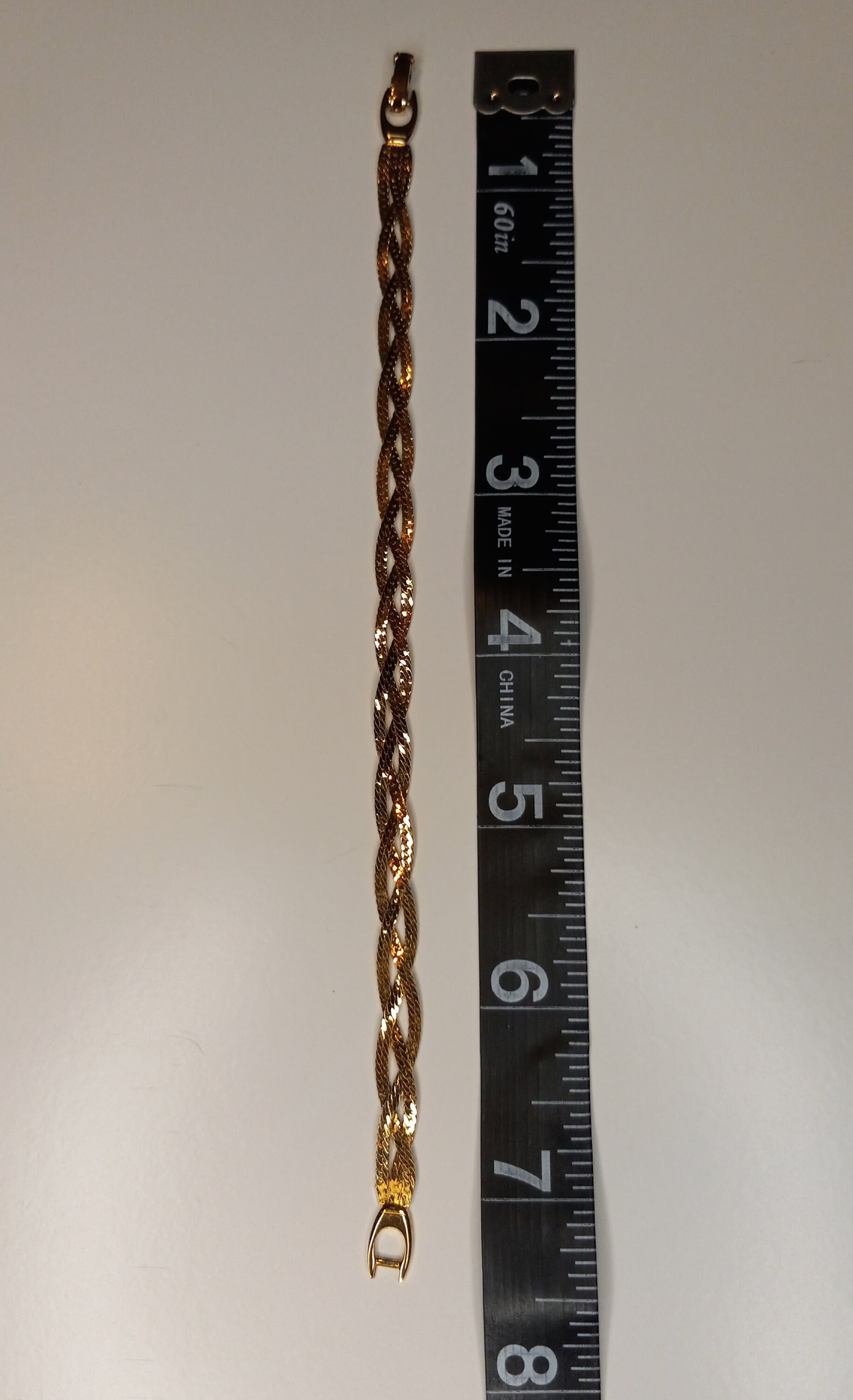 Vintage Monet Bracelet Gold-tone Braided Chain Classy Used Collectable ...