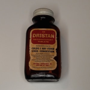 Vintage Dristan Bottle Brown Glass Medicine Bottles Decongestant - Etsy
