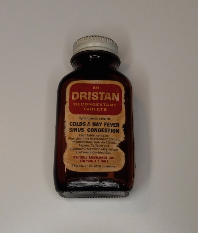 Vintage Dristan Bottle Brown Glass Medicine Bottles Decongestant - Etsy