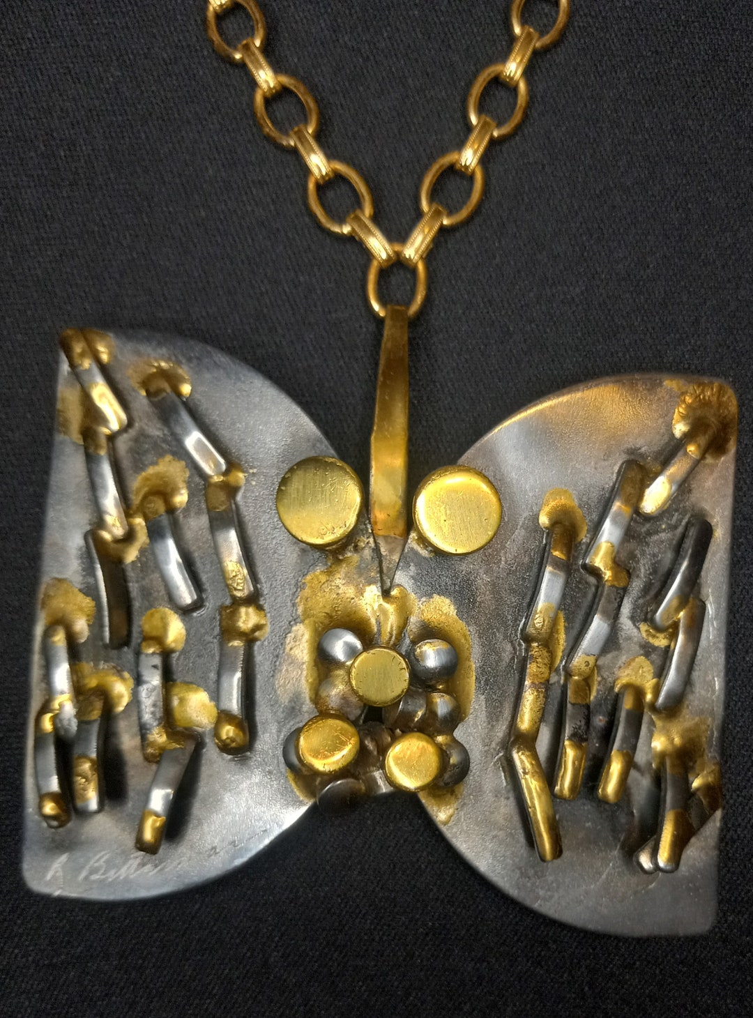 Richard Bitterman Brutalist Metal Art Necklace 70s Chicago Artist Rare ...