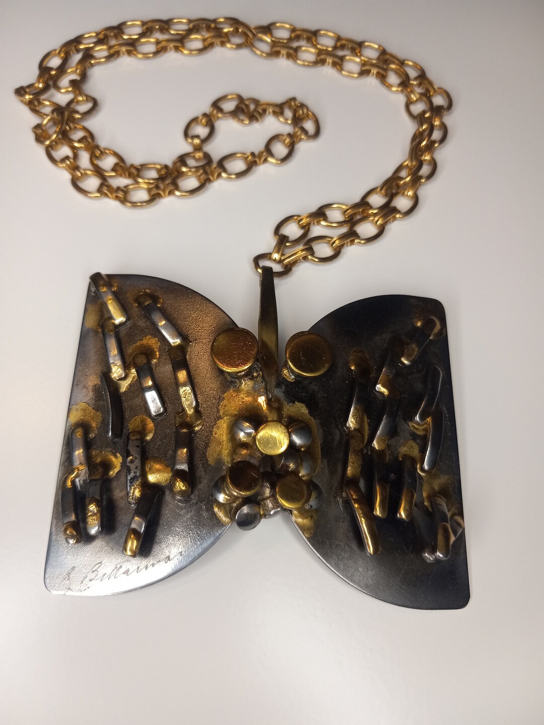 Richard Bitterman Brutalist Metal Art Necklace 70s Chicago Artist Rare ...