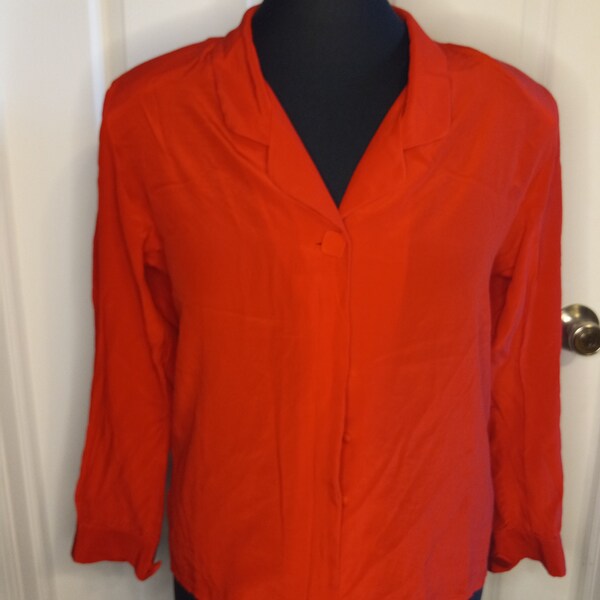 Red Silk Shirt - Etsy