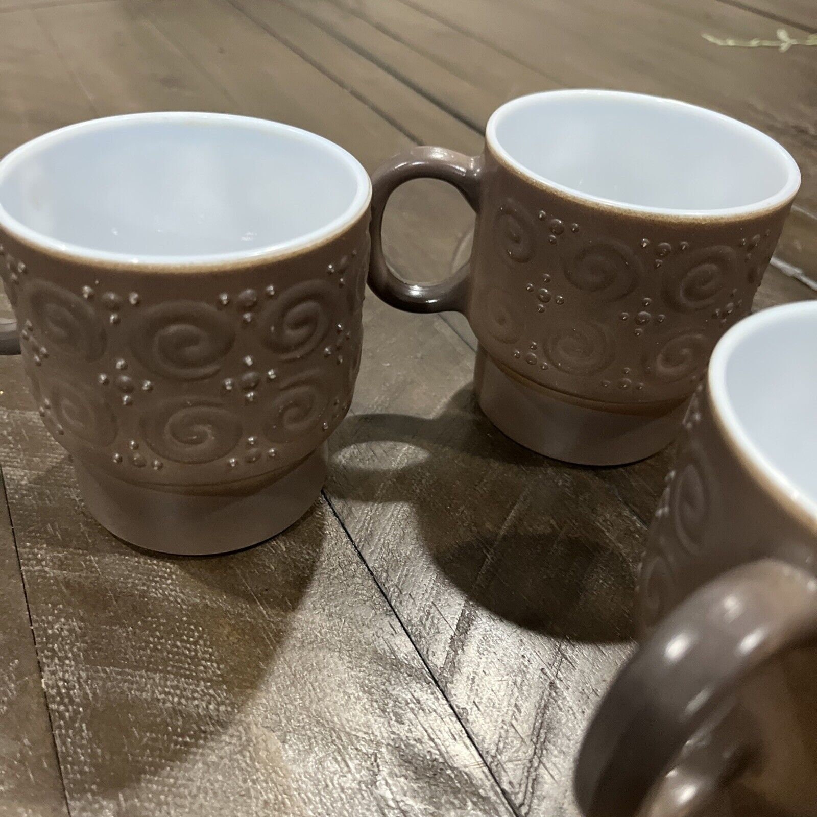 Vintage Hazel Atlas Hazelware Smoke Milk Glass Scroll & Dots - Etsy