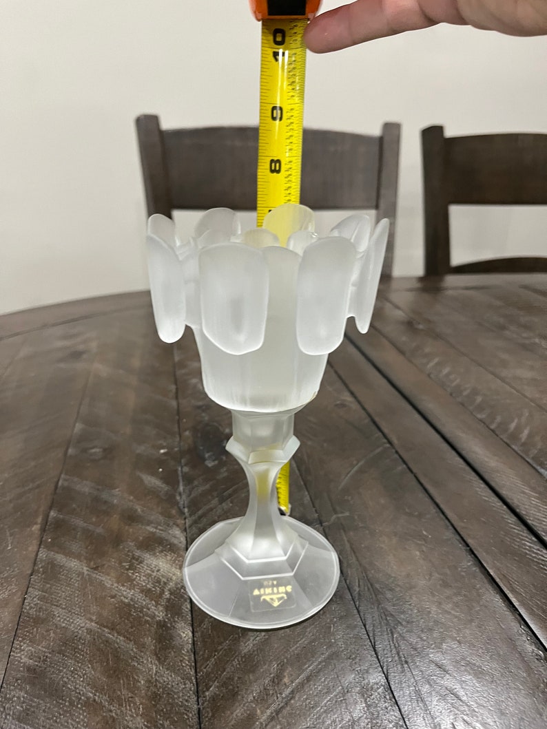 Viking Finnish Crown Satin Crystal Glass Peg Votive Candle Stick Label ...