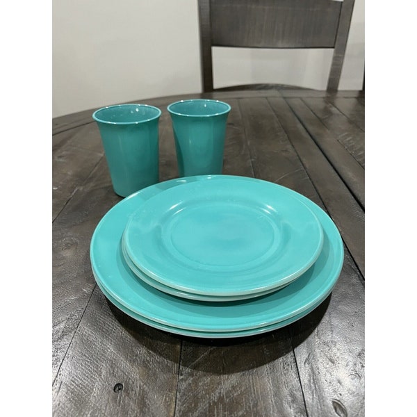 Turquoise Dinner Plate Set - Etsy