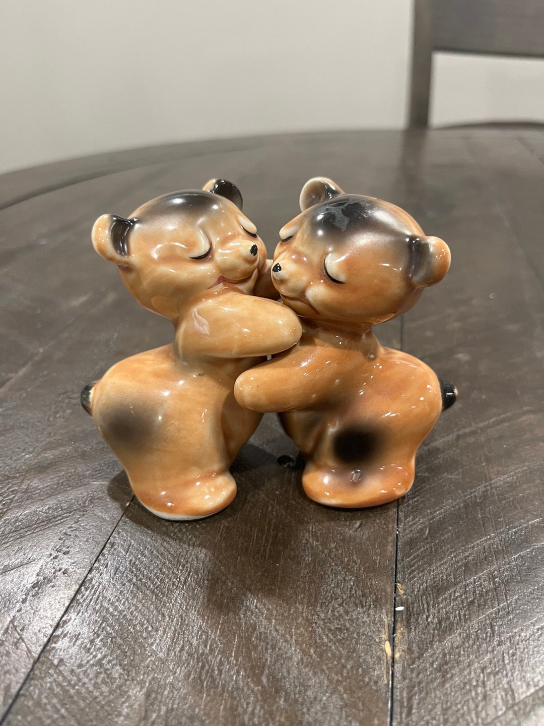 Vtg Van Tellingen Bear Hug Salt & Pepper Shakers Huggers Brown Black - Etsy