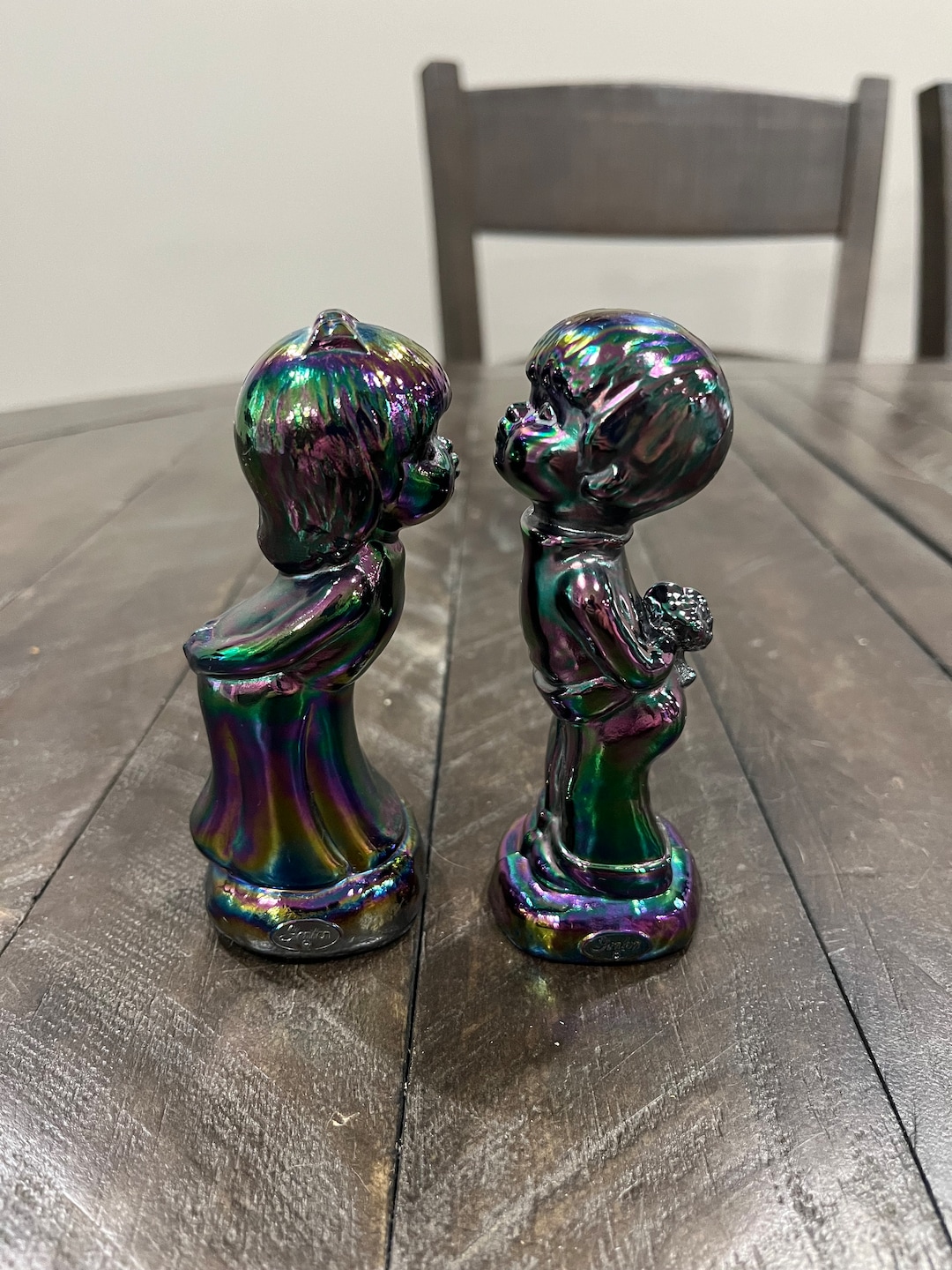 Vintage Fenton Amethyst Carnival Glass Kissing Children Original ...