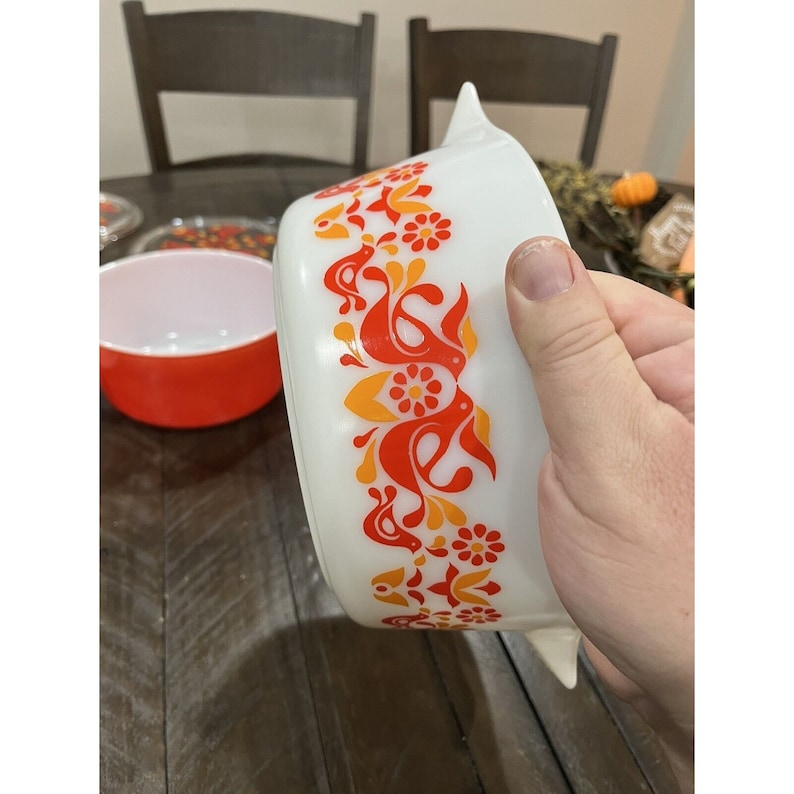 Vintage Pyrex Friendship Pattern Casserole Dishes With Glass Lids - Etsy