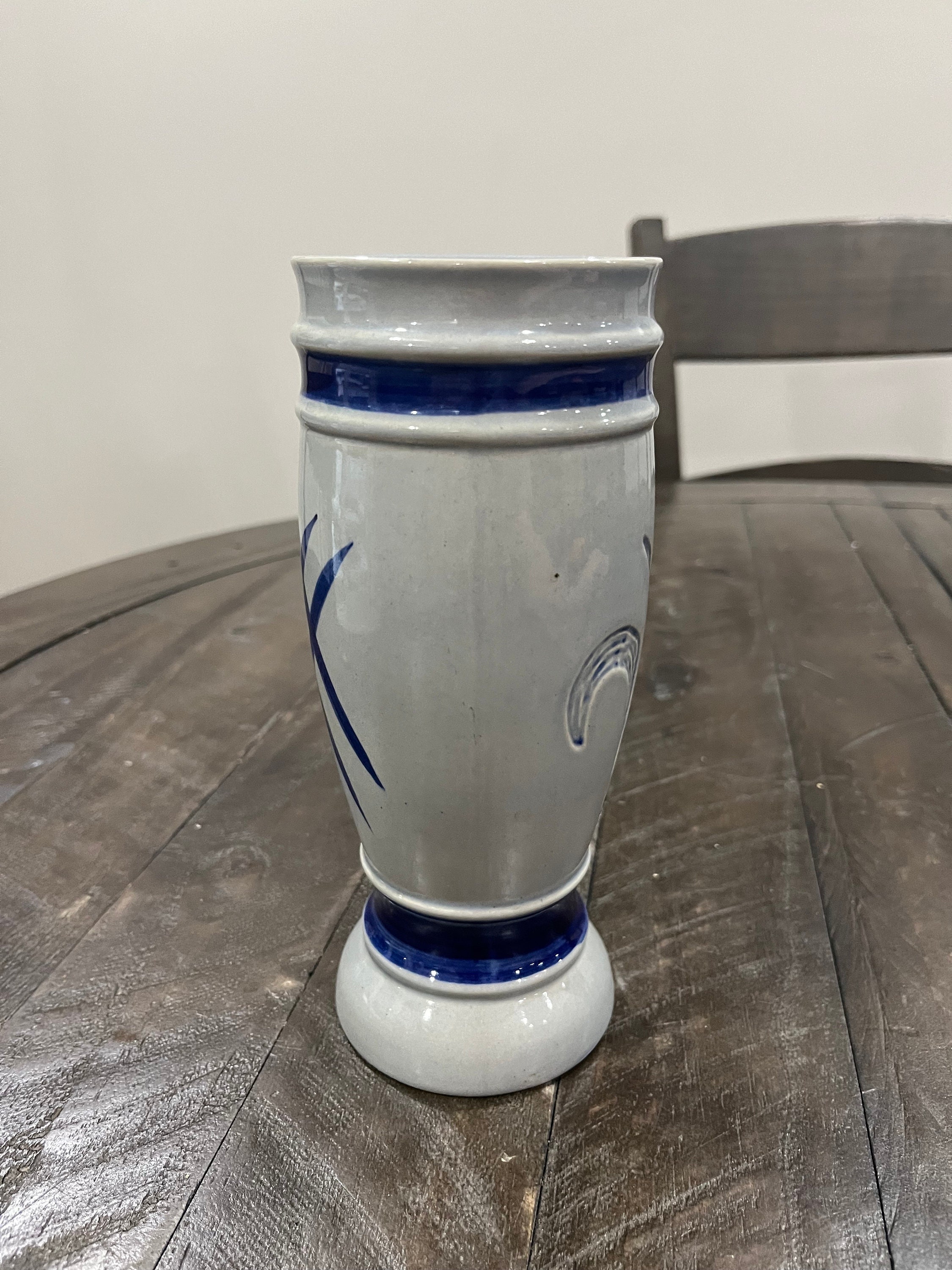 Vintage Beyer Cobalt Blue Salt Glass Glaze Pottery 8” German Stein Bud ...