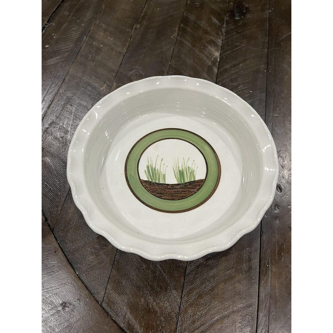 Elizabeth Krome Quail Run Hand Painted Vtg Studio Art Pottery Pie Dish ...