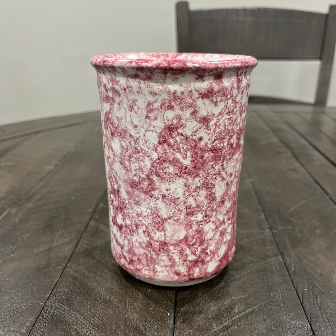 Bear Pottery Studio Pink Sponge Ware Pottery Flower Vase 5.5 - Etsy