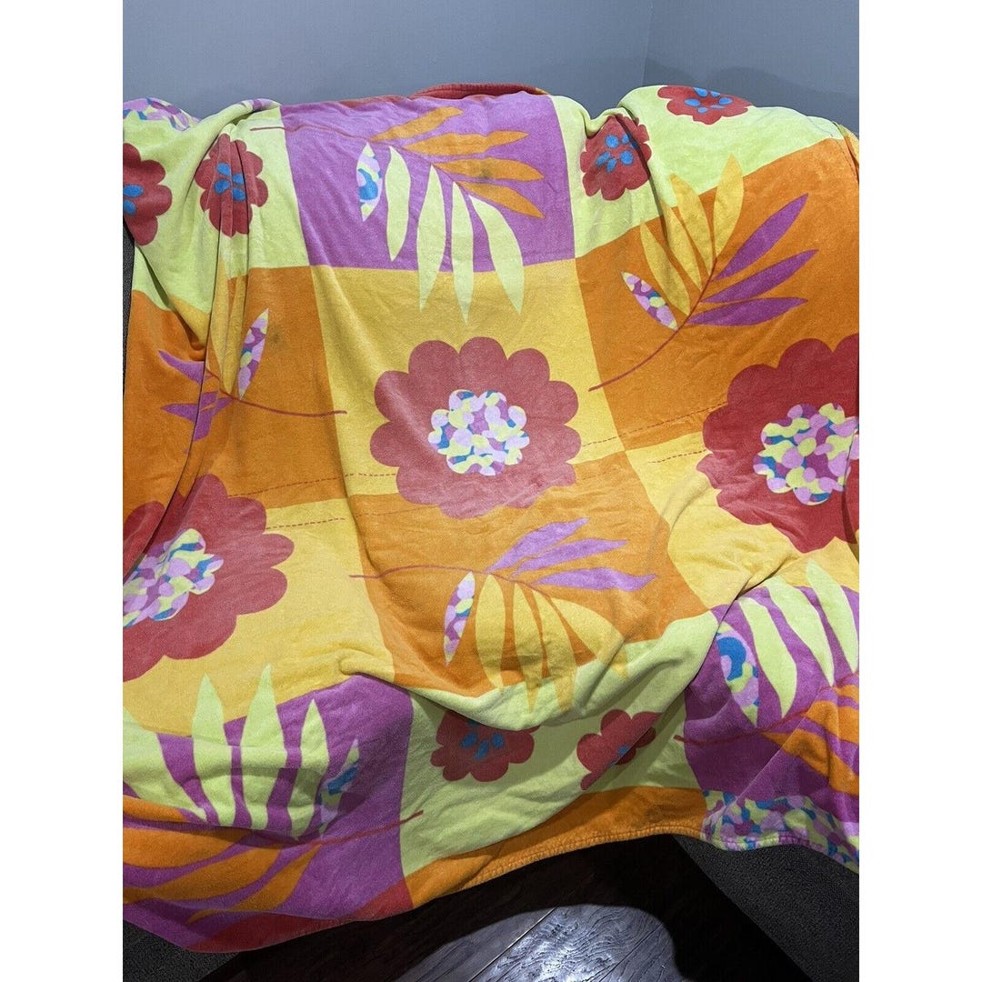 Vtg Terrisol Beach Towel Blanket Flowers Pink Terry Cotton Brazil Large ...