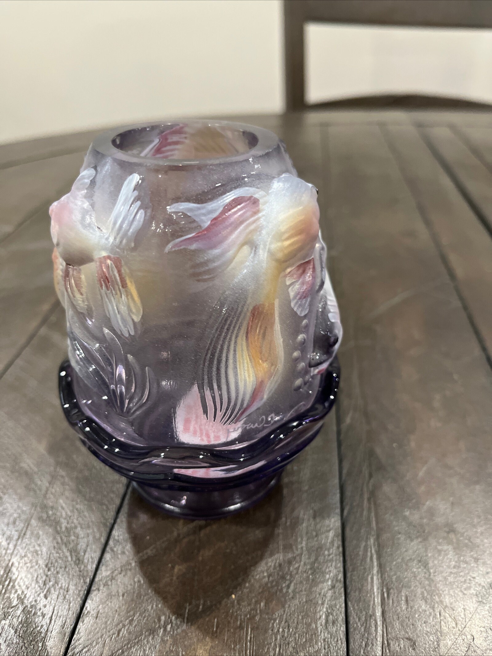 Fenton Fairy Light Atlantis Koi Fish Lamp Amethyst Hand Painted - Etsy