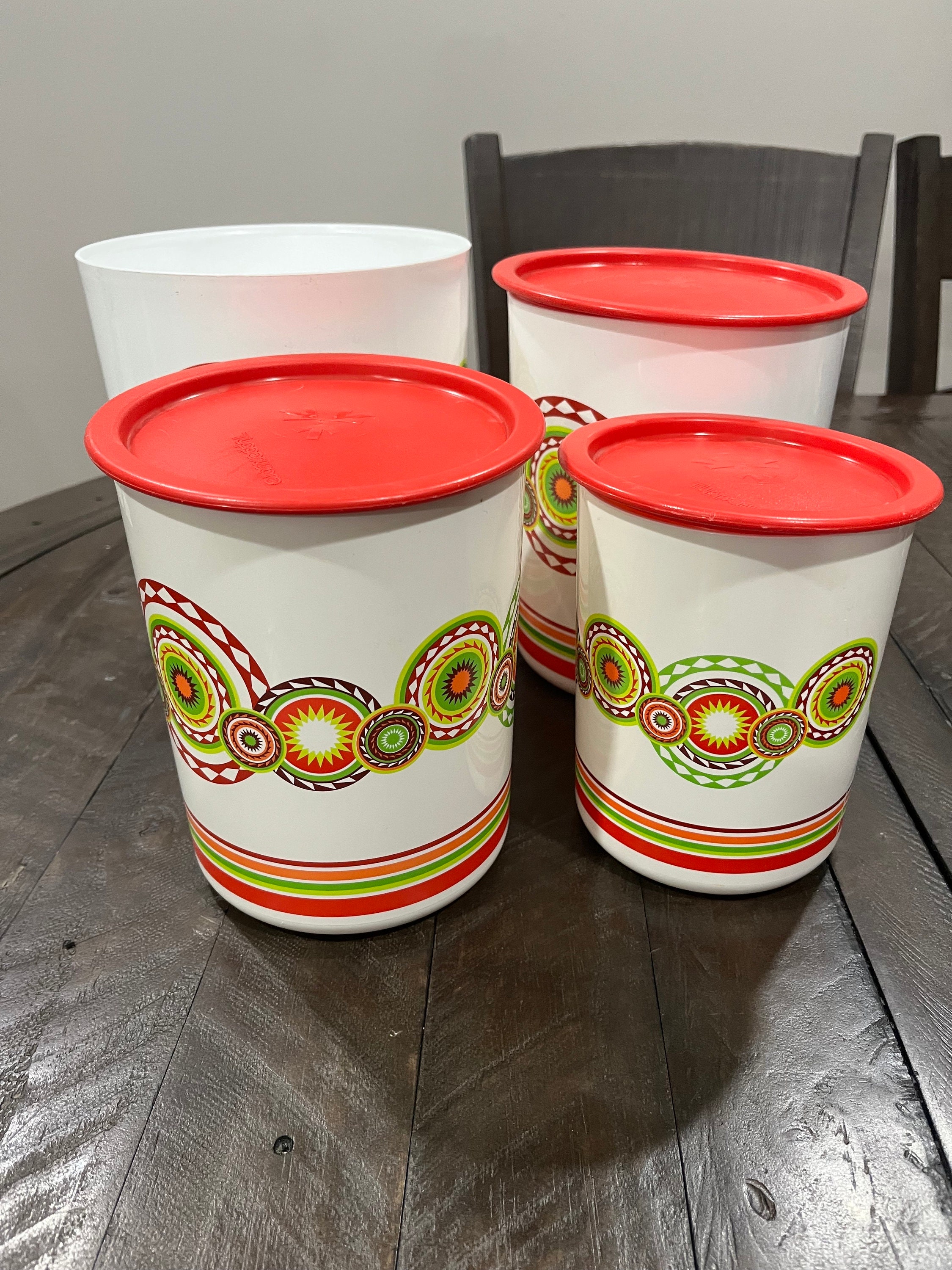 Tupperware Mexican Colorful Bicentennial Canister Set of 4 3 - Etsy
