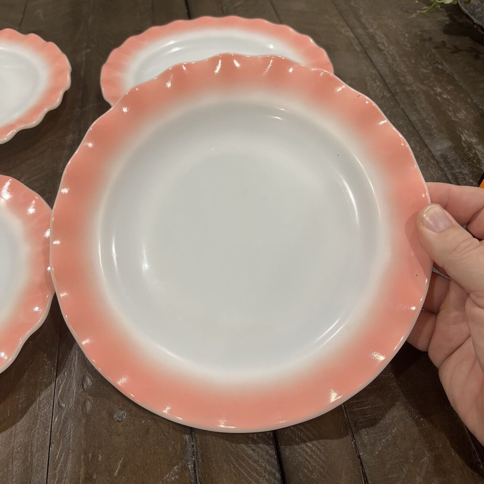 Hazel Atlas Pink Crinoline Dinner Plates Lot of 4 Vintage - Etsy