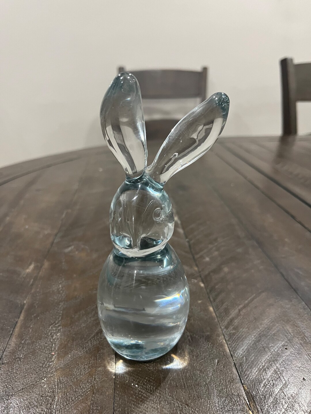 Vintage Blenko Clear Glass Bunny Rabbit 7 Handblown Crystal Paperweight ...