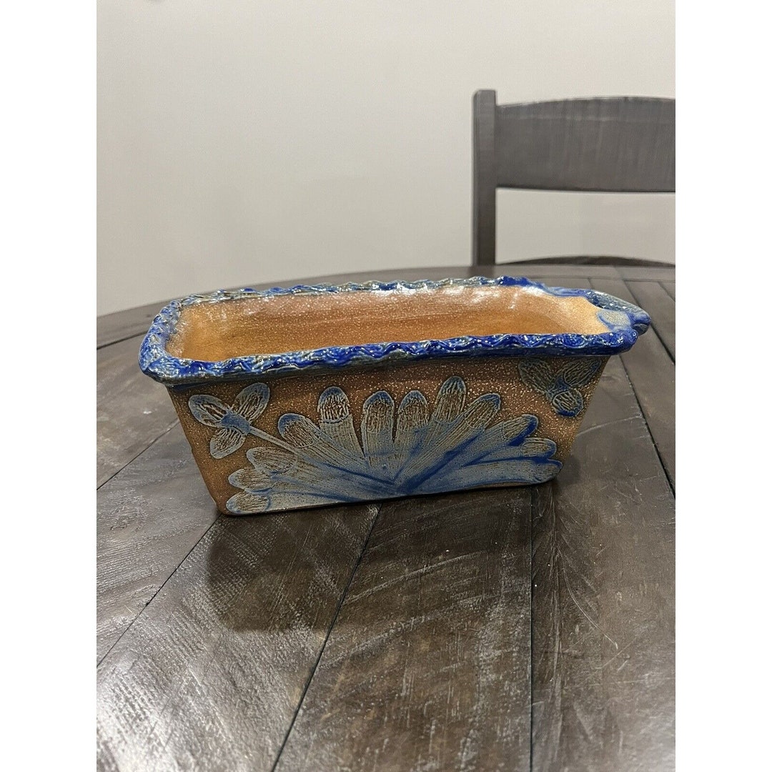 Salt of the Earth Stoneware Pottery Bread Pam Guernsey Ohio Signed Blue ...