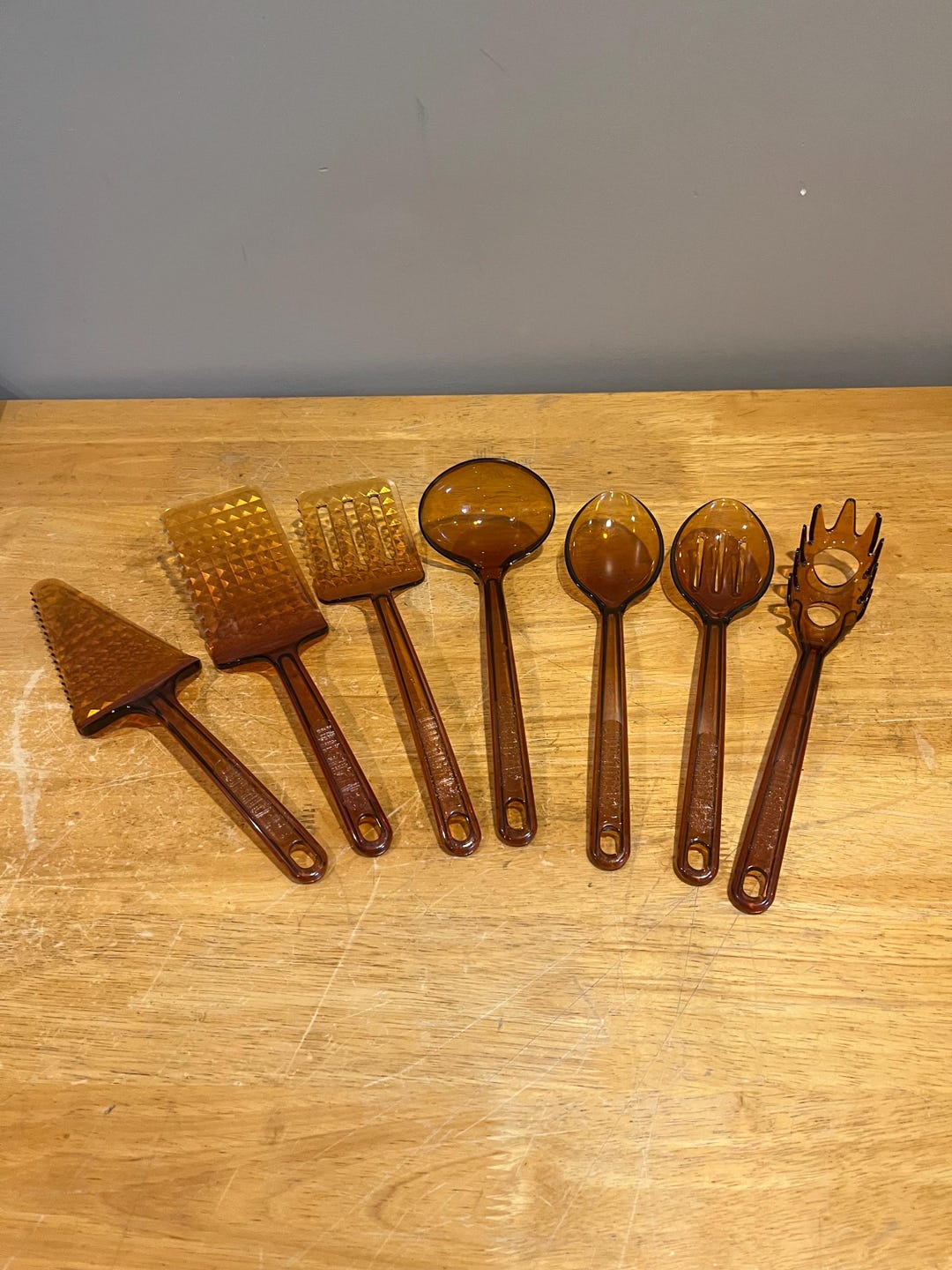 Vtg Lot- 7 Ultratemp Amber Kitchen Utensils - Robinson Knife Co-made in ...