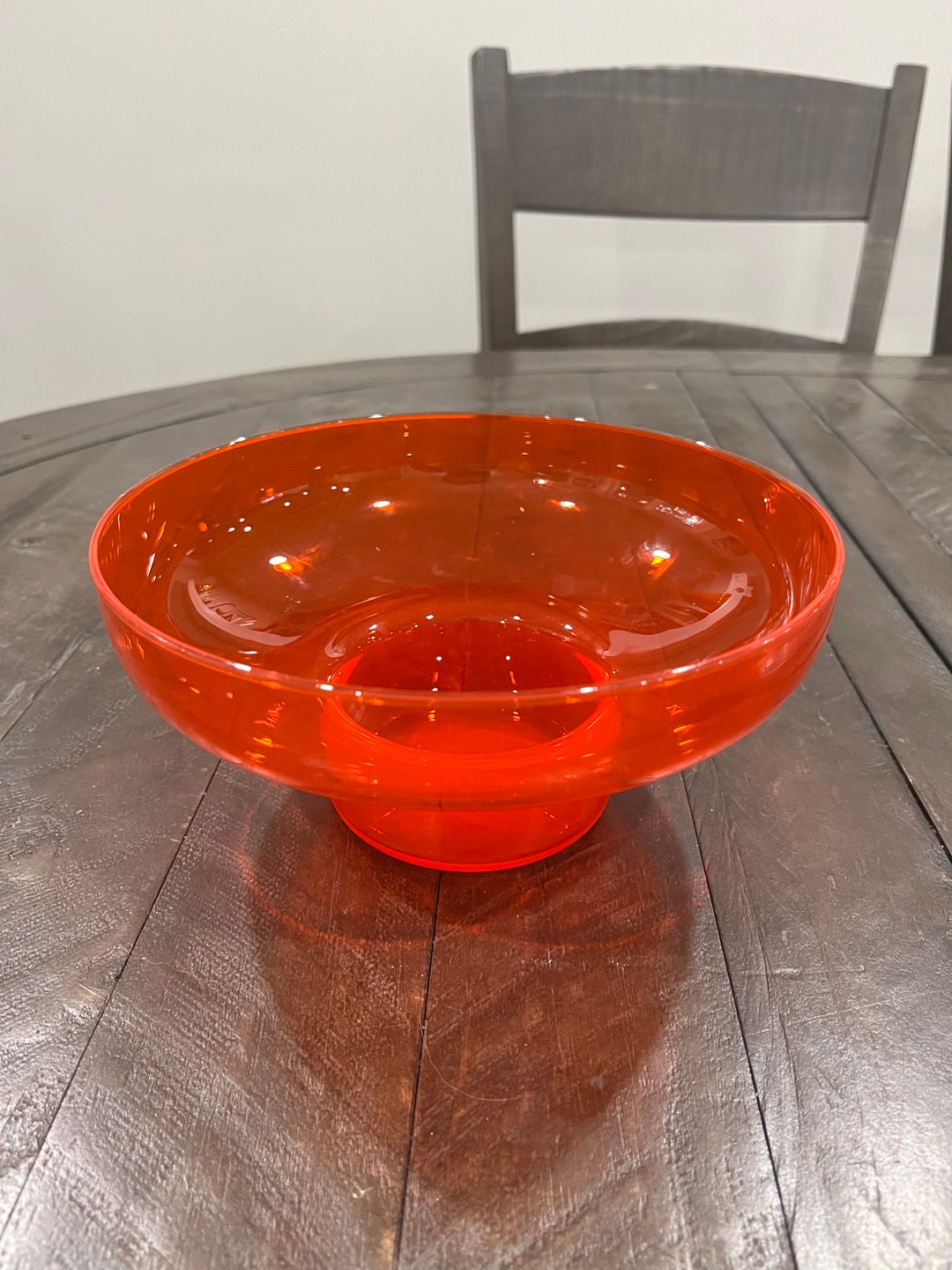 MORGANTOWN Glass Gypsy Fire Orange BARTON Pattern 8 Leeds Console Bowl ...
