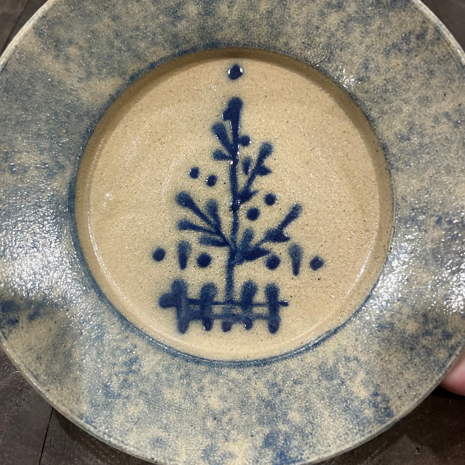 Stebner Art Pottery Salt Glaze Stoneware Christmas Tree Plate Ohio ...