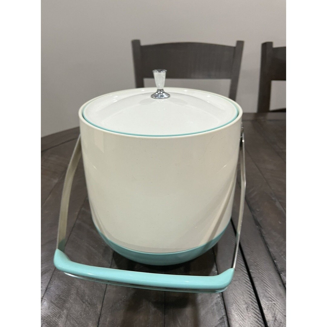 Round Turquoise Atomic Ice Bucket Barware Bopp Decker Style Dinex ...