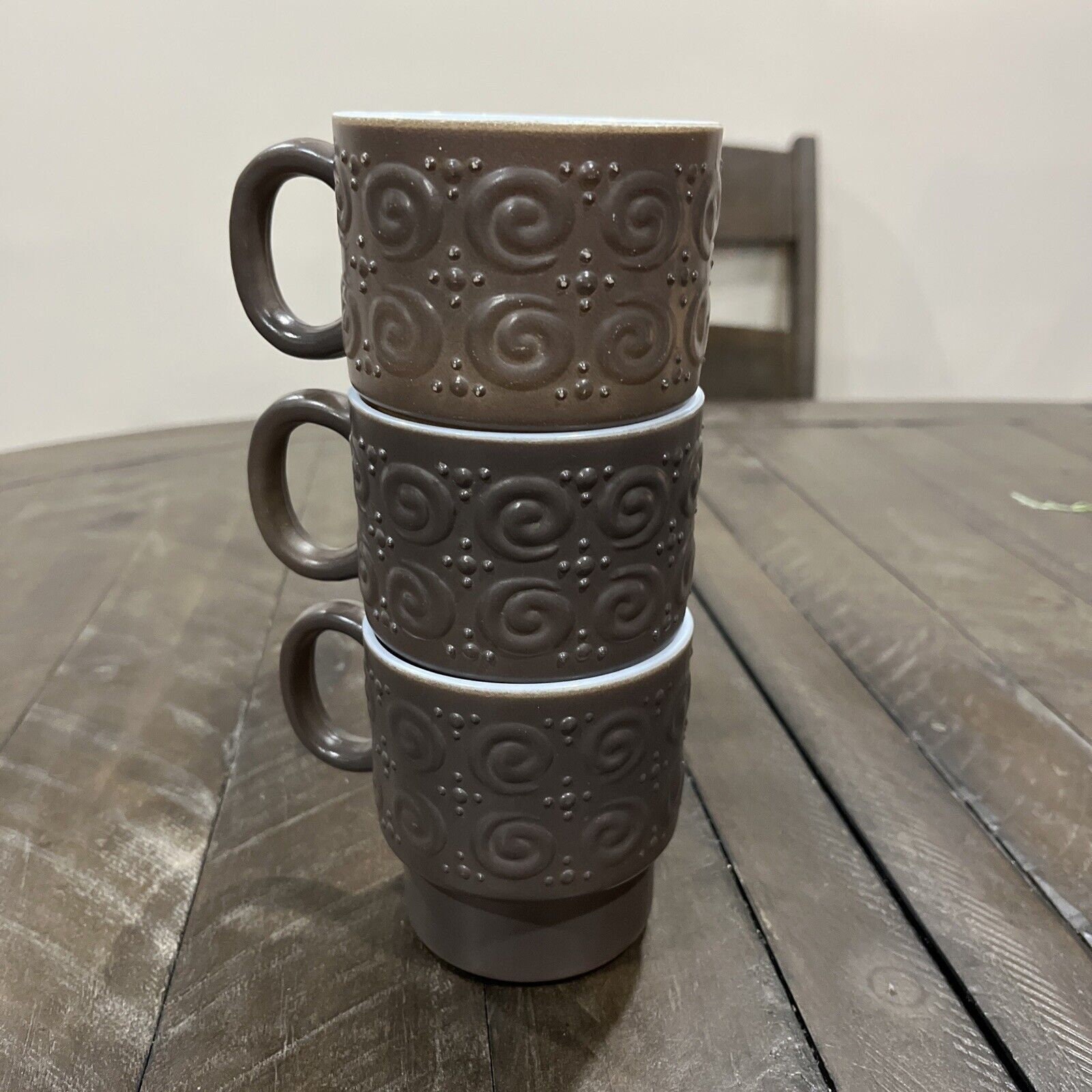 Vintage Hazel Atlas Hazelware Smoke Milk Glass Scroll & Dots - Etsy