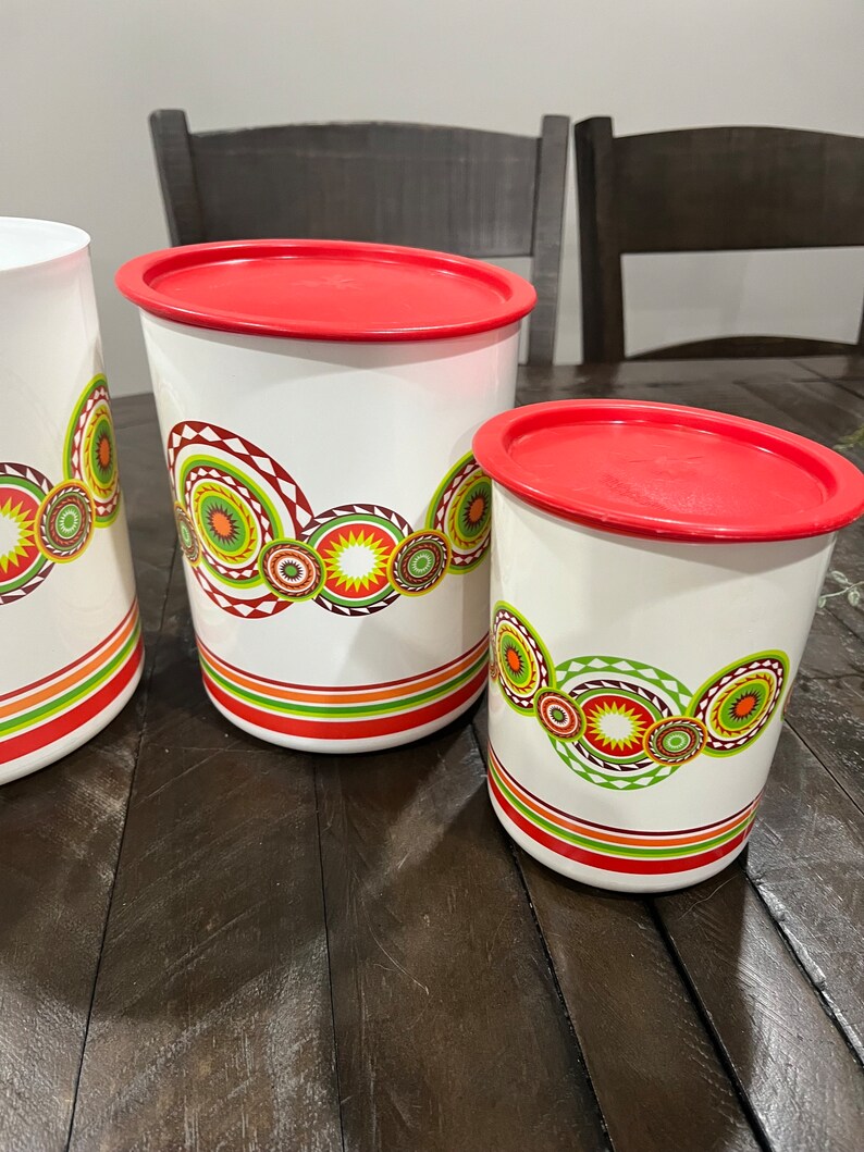 Tupperware Mexican Colorful Bicentennial Canister Set of 4 3 - Etsy