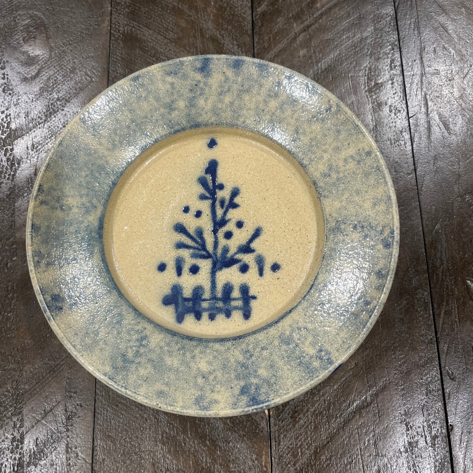 Stebner Art Pottery Salt Glaze Stoneware Christmas Tree Plate Ohio ...