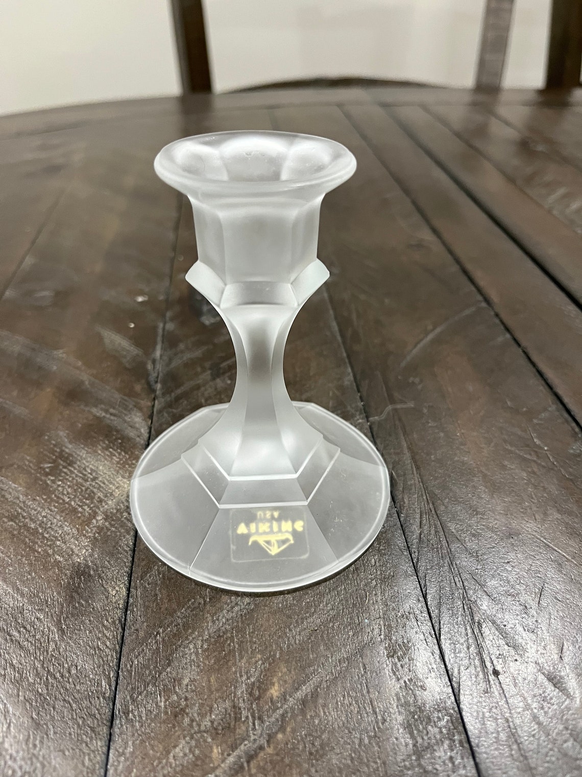 Viking Finnish Crown Satin Crystal Glass Peg Votive Candle Stick Label ...