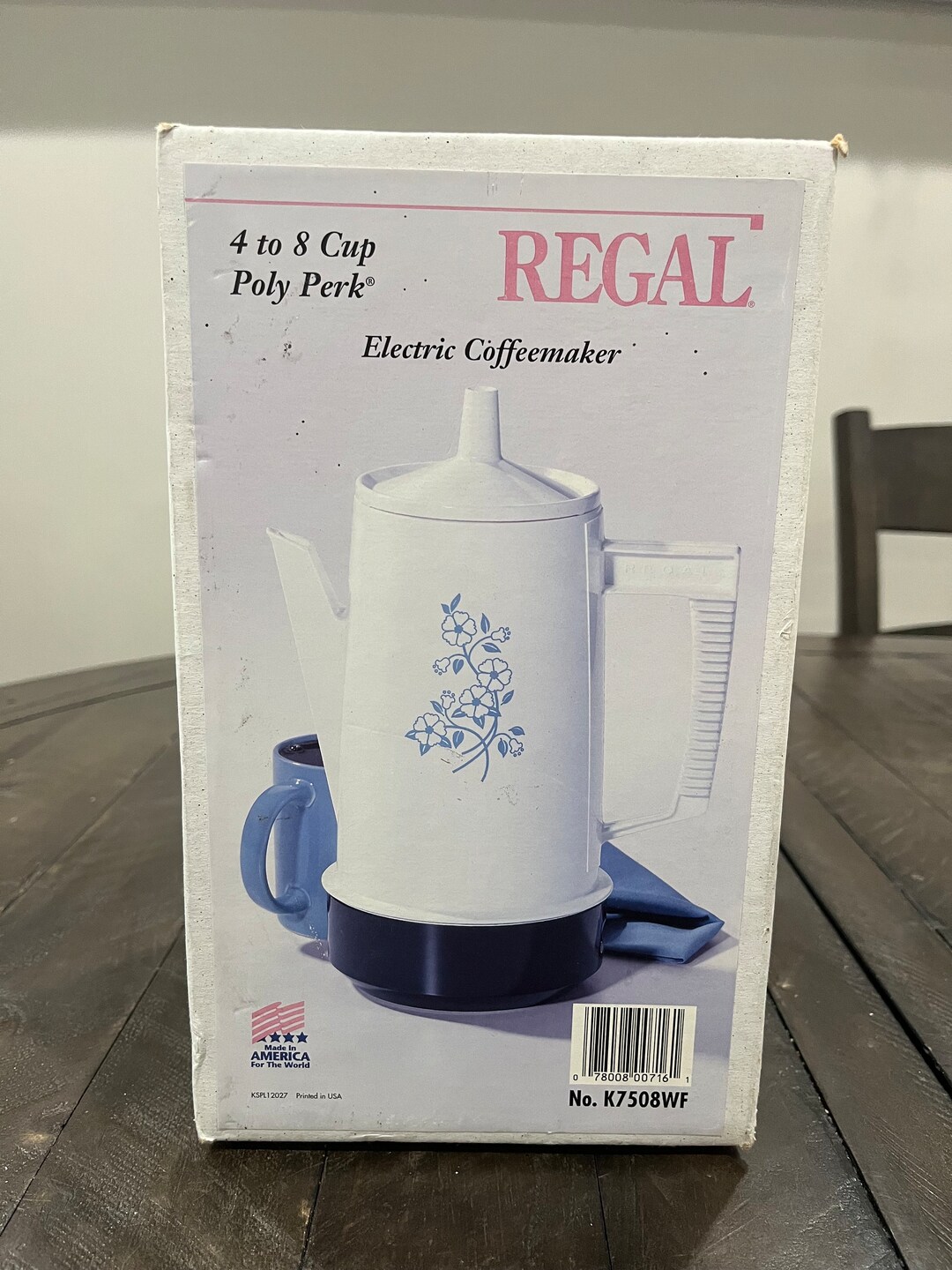 Vintage Regal Poly Perk 4 to 8 Cup Blue Flower Percolator Coffee Pot K7508WF NOS - Etsy
