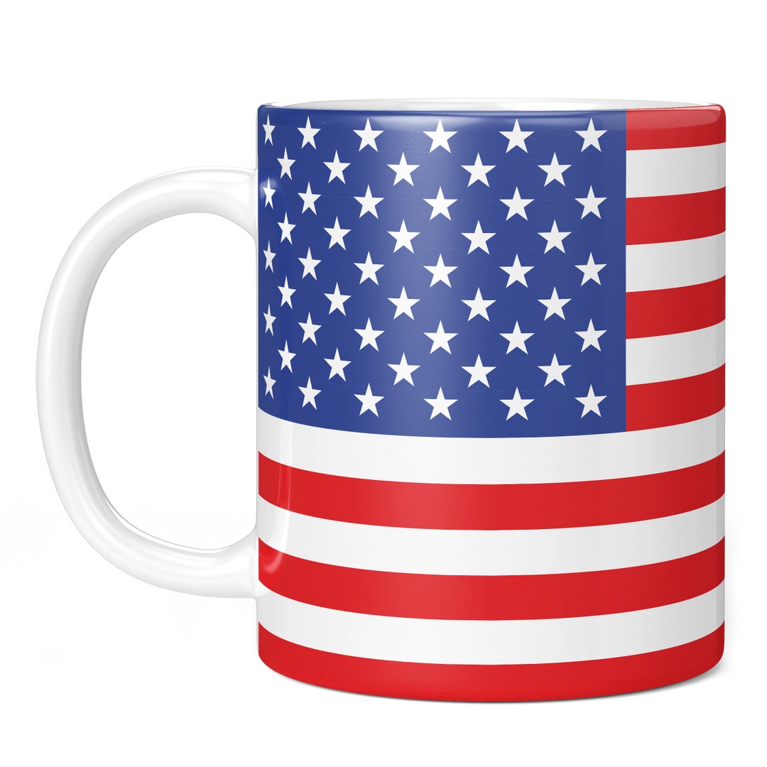 United States of America Full Wrap Flag 11oz Coffee Mug, USA Mug ...