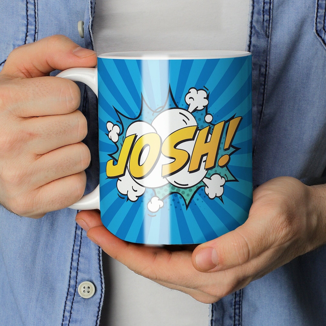 Comic Super Hero Mug, Giant Mug, Personalized Name Mug, Superhero Cup ...