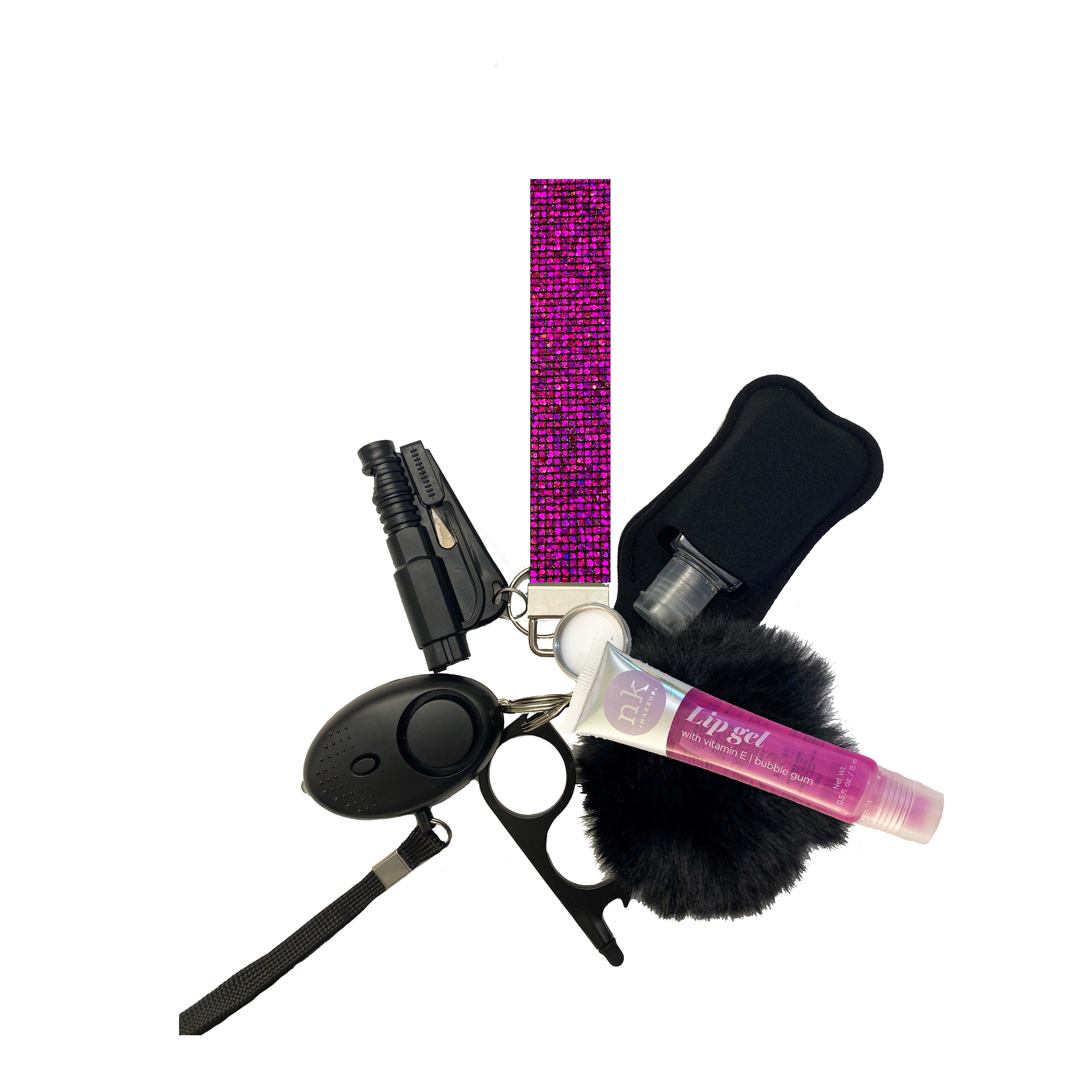 Lip Gloss Fashion Keychain With Safety Accessories Pink Etsy