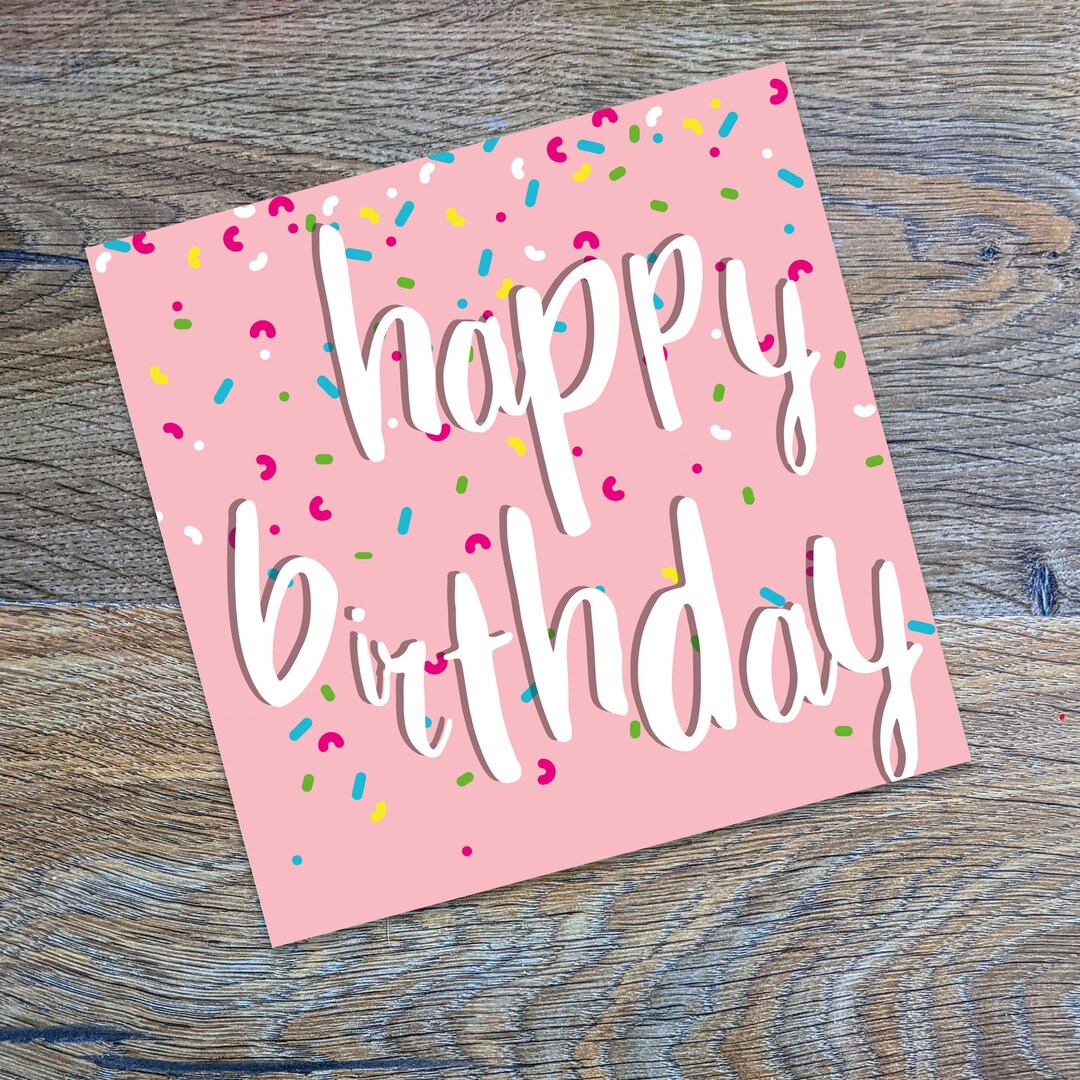 Happy Birthday With Sprinkles Card - Etsy