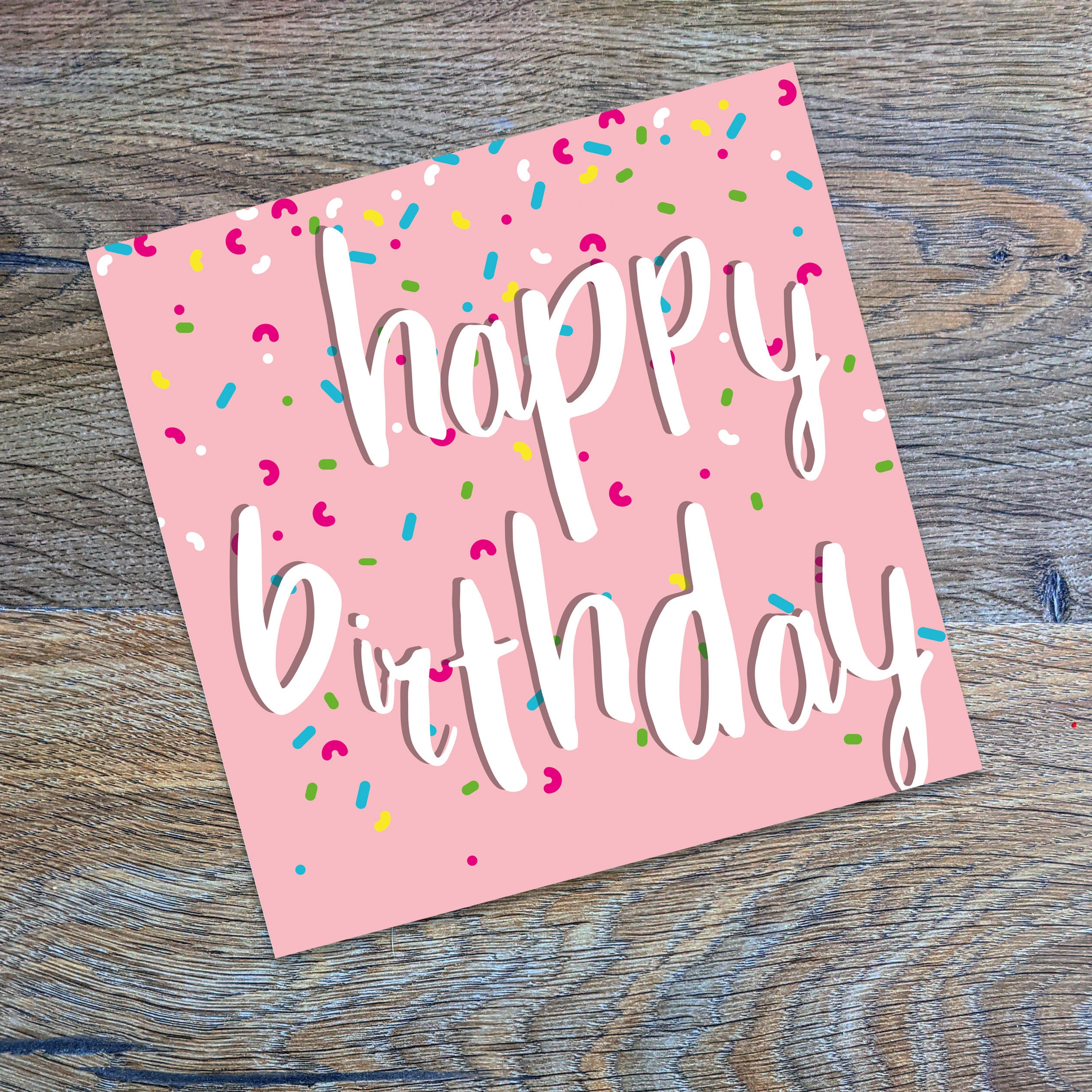 Happy Birthday With Sprinkles Card - Etsy