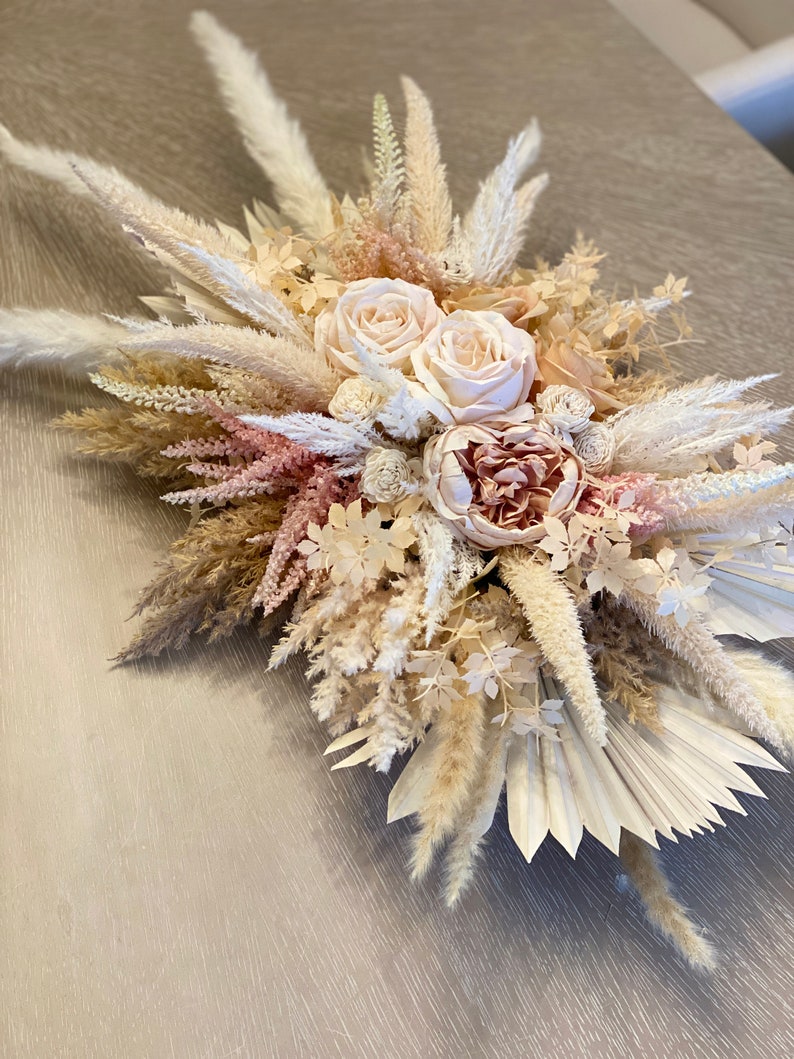 Pampas Dried Flower Arrangement Wedding Swag Event Backdrop - Etsy