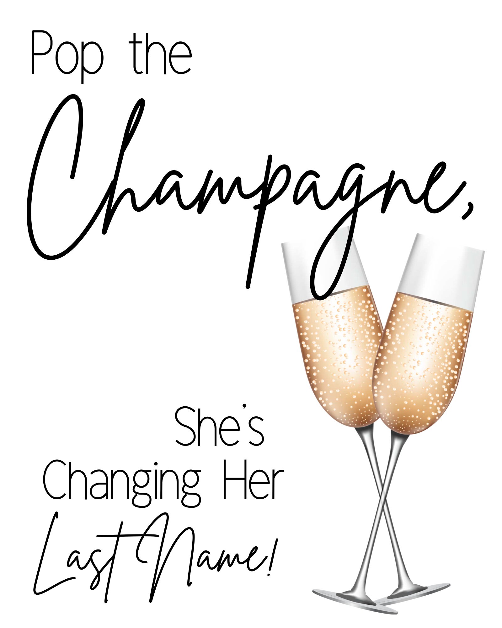 Pop the Champagne Bridal Shower Sign: Digital Download - Etsy