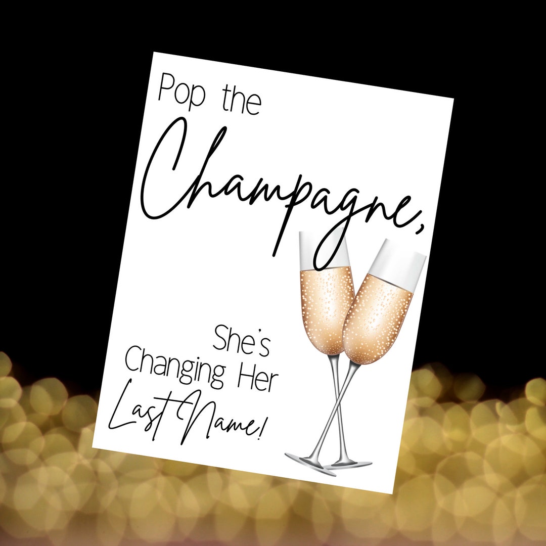 Pop the Champagne Bridal Shower Sign: Digital Download - Etsy