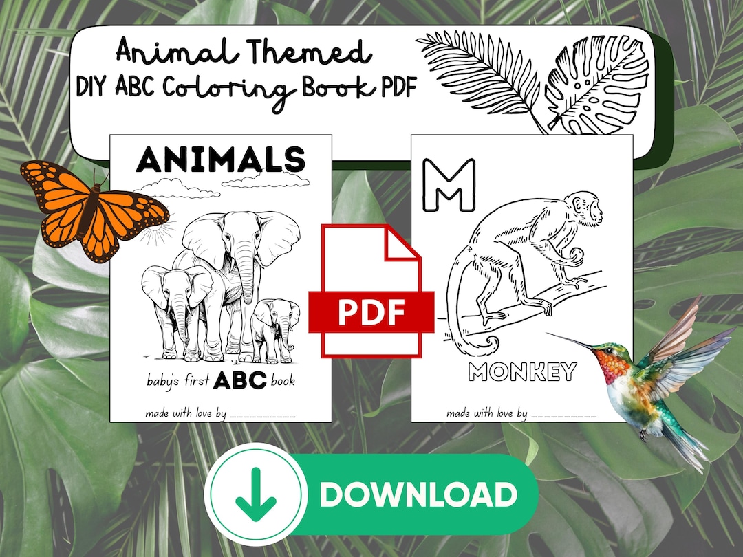 ABC Animal Coloring Book – A to Z Alphabet Baby Shower Activity ...