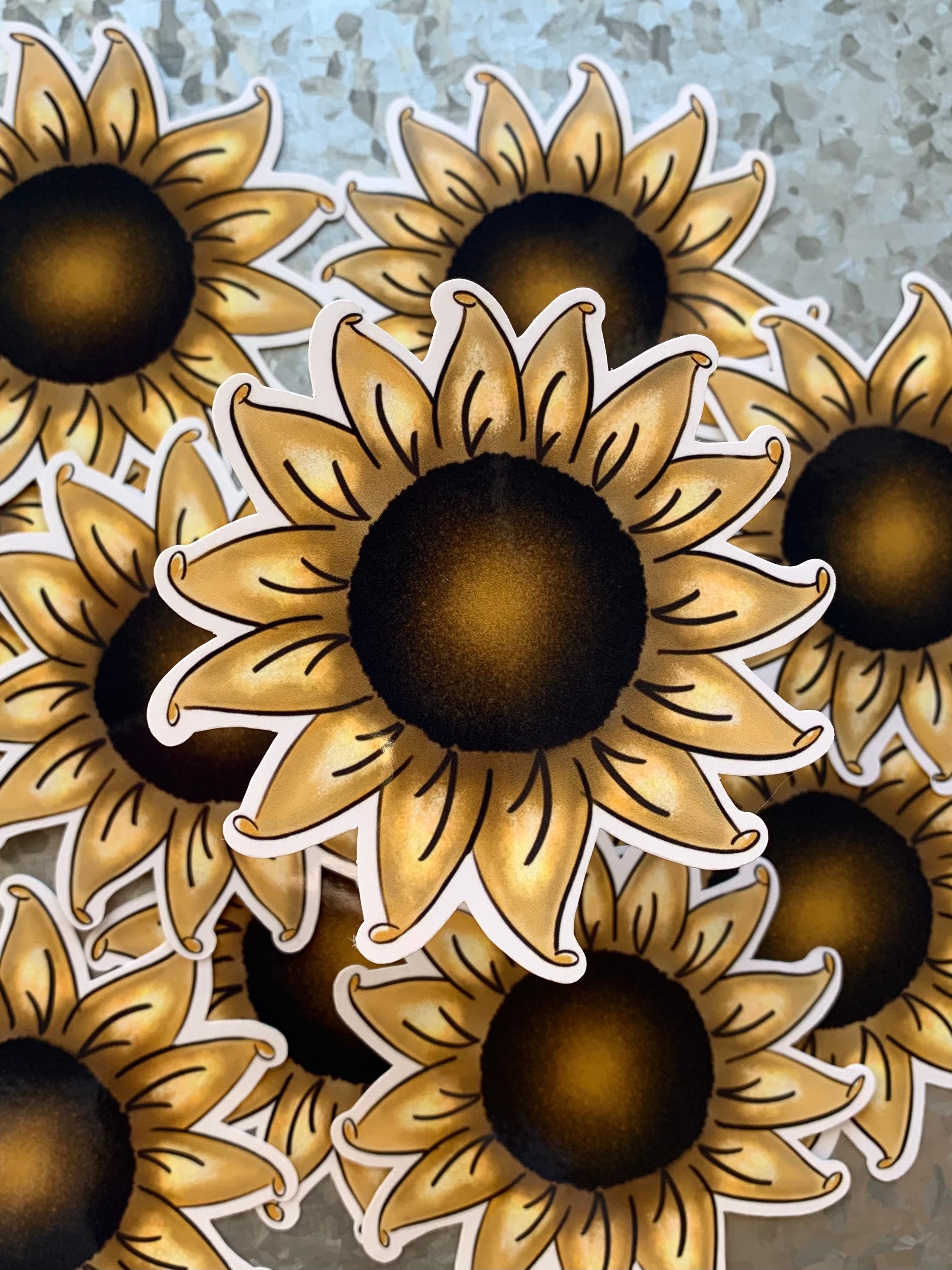 Sunflower Sticker Sunflower Laptop Decal Sunflower Vinyl - Etsy UK