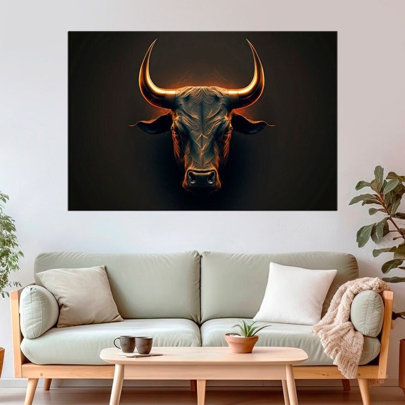 Large Bull Head Wall Art - Etsy