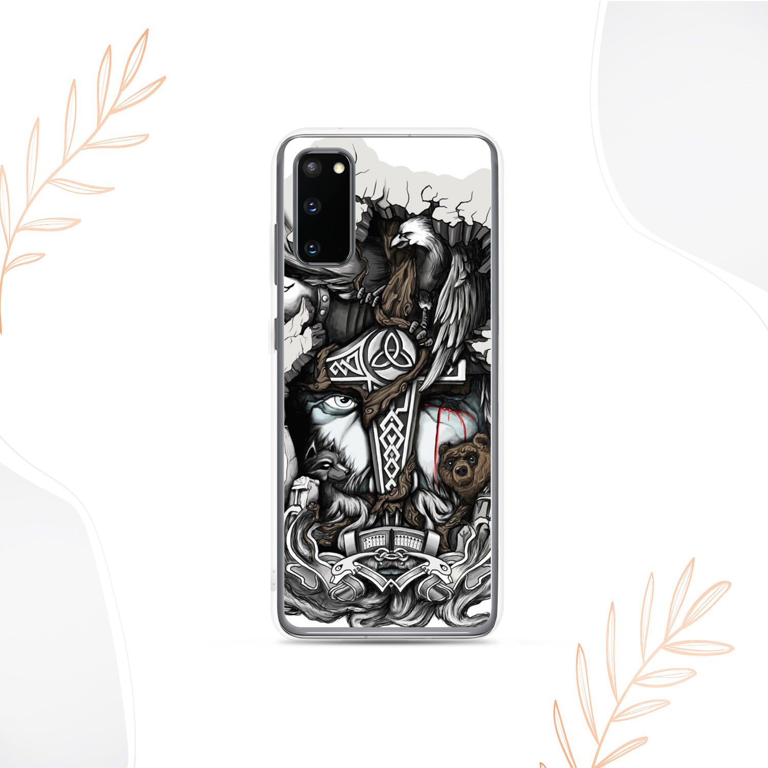 Viking Tattoo Scandinavian Print Case iPhone 15 Pro, 16 Plus, iPhone X ...